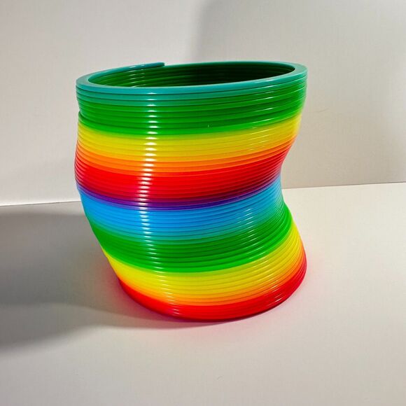 Unbranded | Toys | Jumbo Large Rainbow Plastic Type Slinky Toy Multi ...
